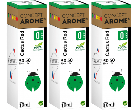 3x10ML CACTUS RED 0MG - Concept Arôme 3x10ml - 0mg - Concept Arome 10ml ...
