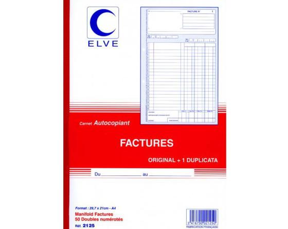 Manifold facturier A4 + 1 duplicata - Manifold - Cahiers et blocs ...